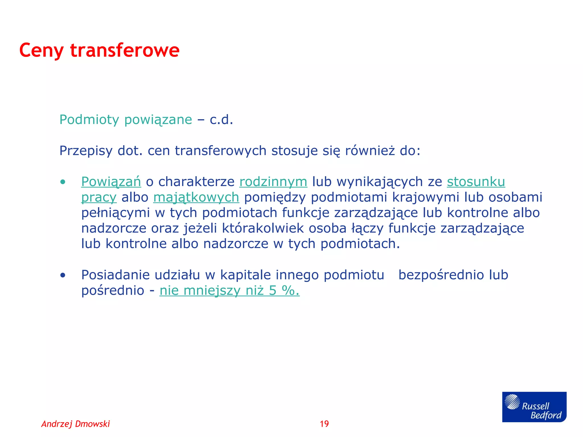 Ceny transferowe (Transfer pricing) | PPT