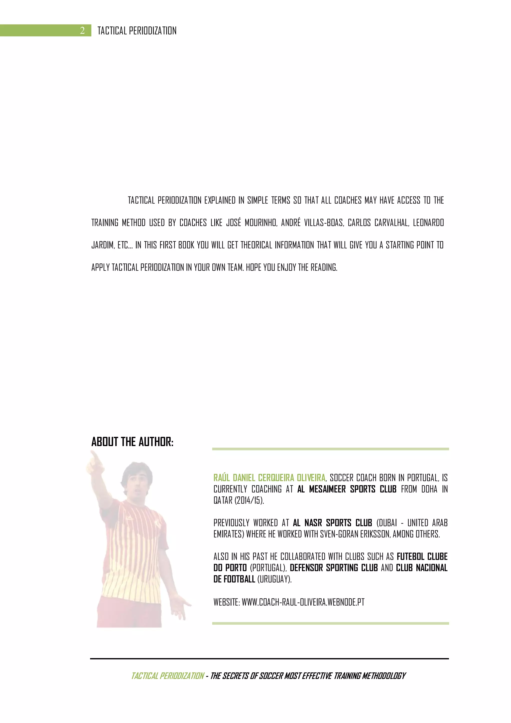 TACTICAL PERIODIZATION - THE SECRETS OF SOCCER MOST EFFECTIVE TRAINING ...