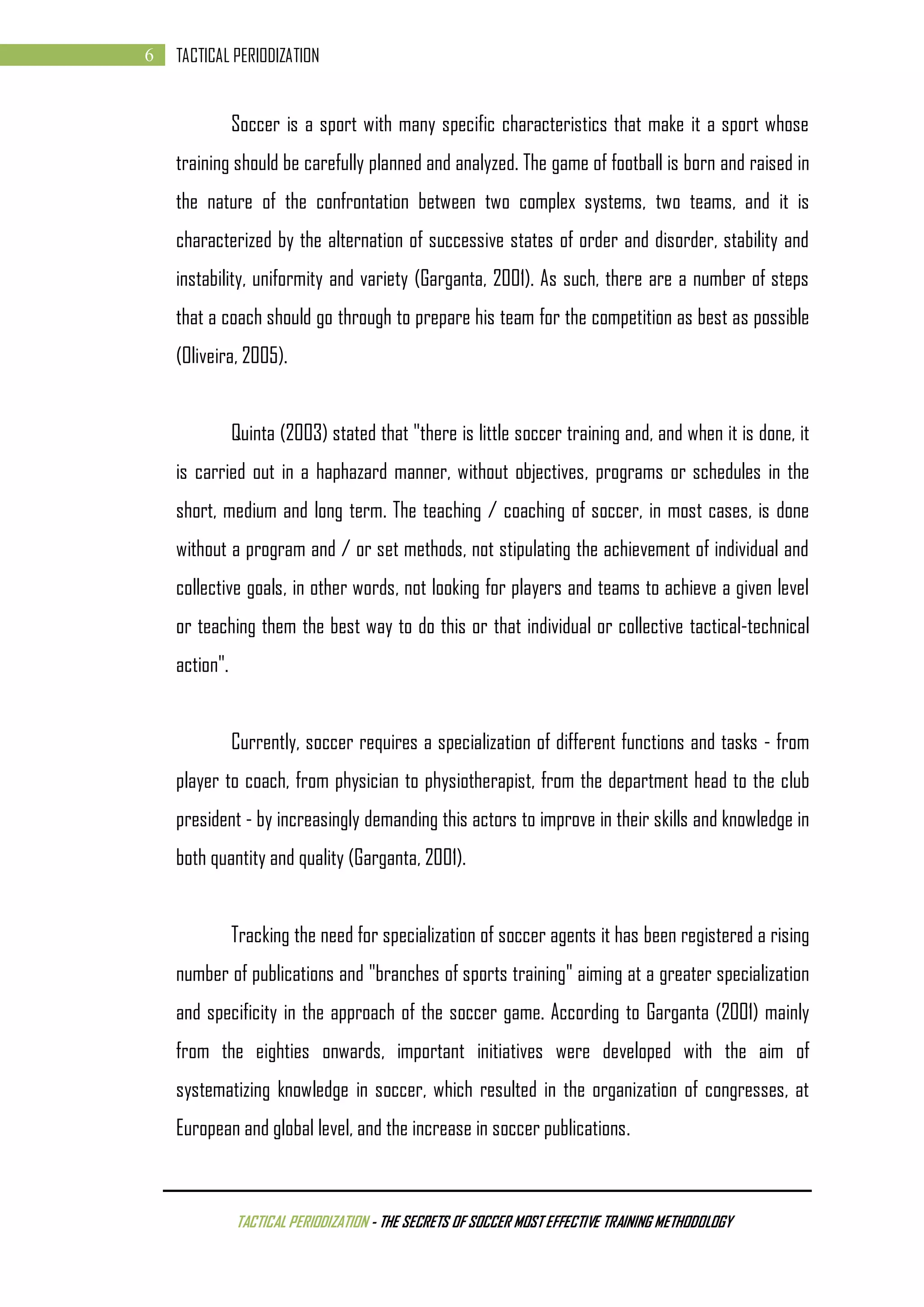 TACTICAL PERIODIZATION - THE SECRETS OF SOCCER MOST EFFECTIVE TRAINING ...