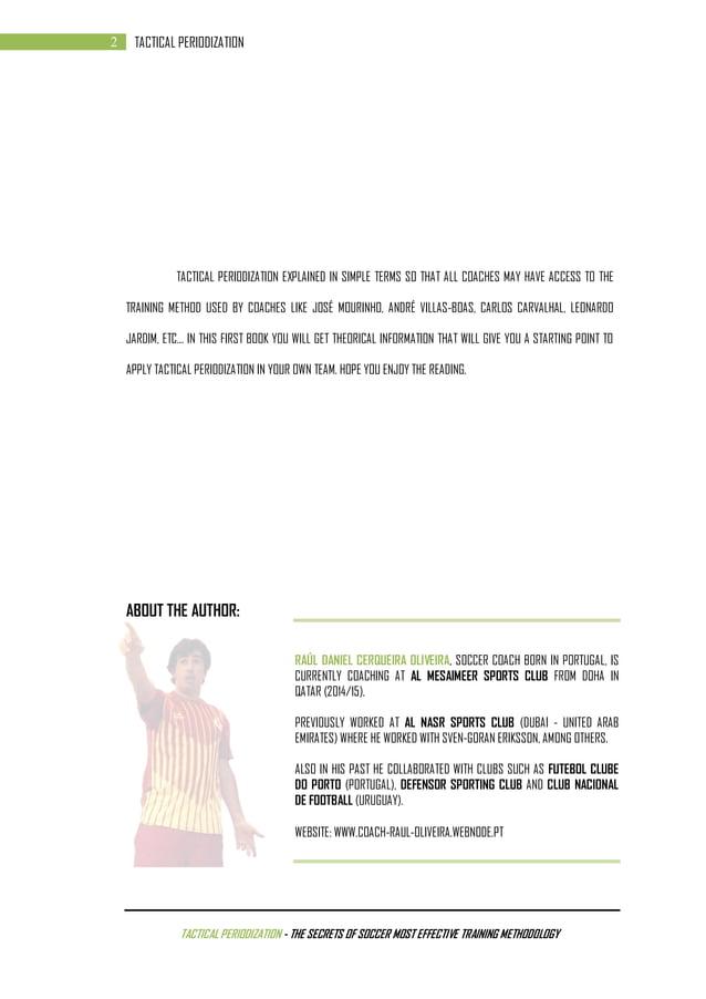 TACTICAL PERIODIZATION - THE SECRETS OF SOCCER MOST EFFECTIVE TRAINING ...