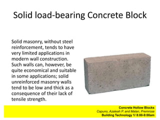 BT 1: Concrete Hollow Blocks | PDF