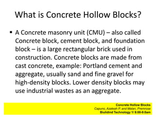 BT 1: Concrete Hollow Blocks | PDF