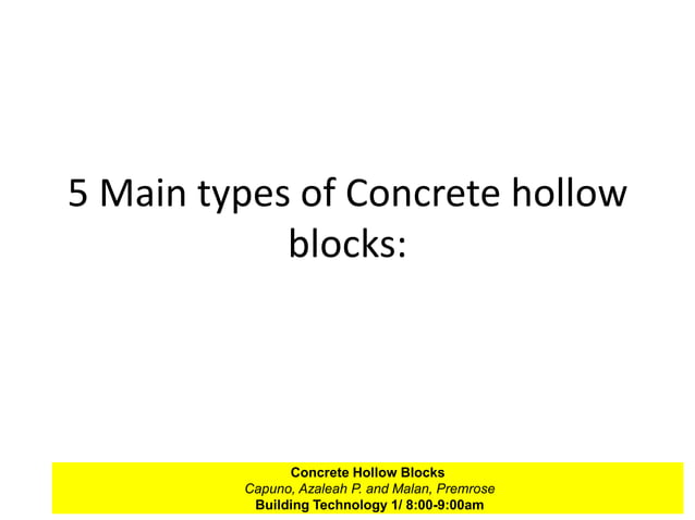 BT 1: Concrete Hollow Blocks | PDF