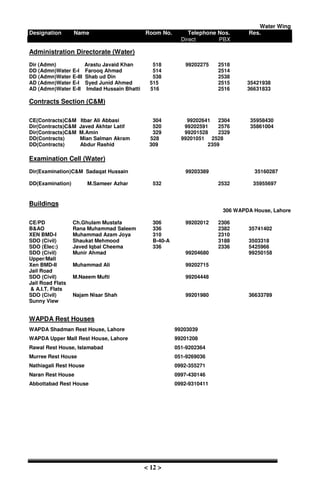 T p directory wapda house | PDF
