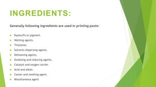 Printing Ingredients | PPTX