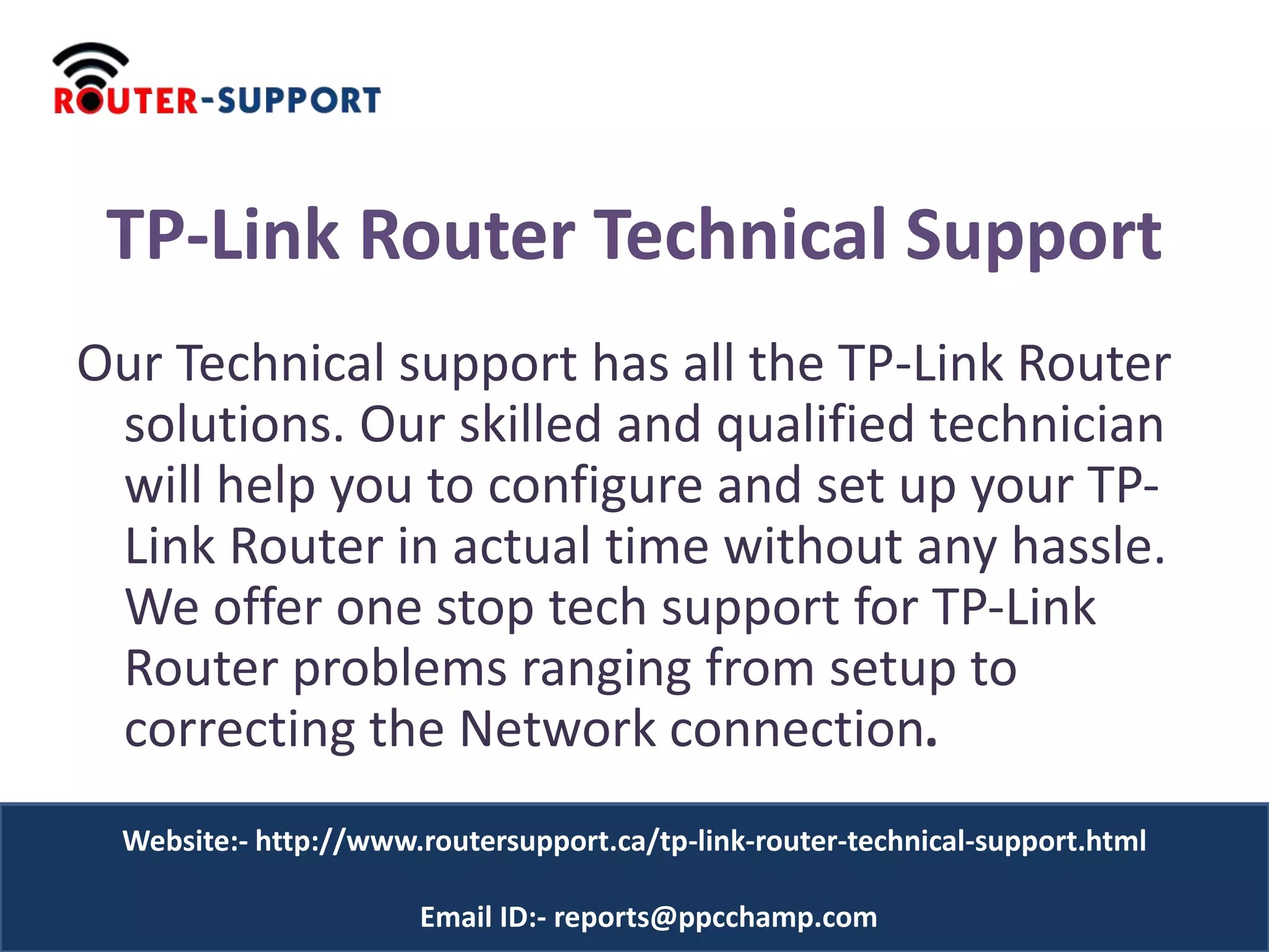 Tp link router support | PPTX