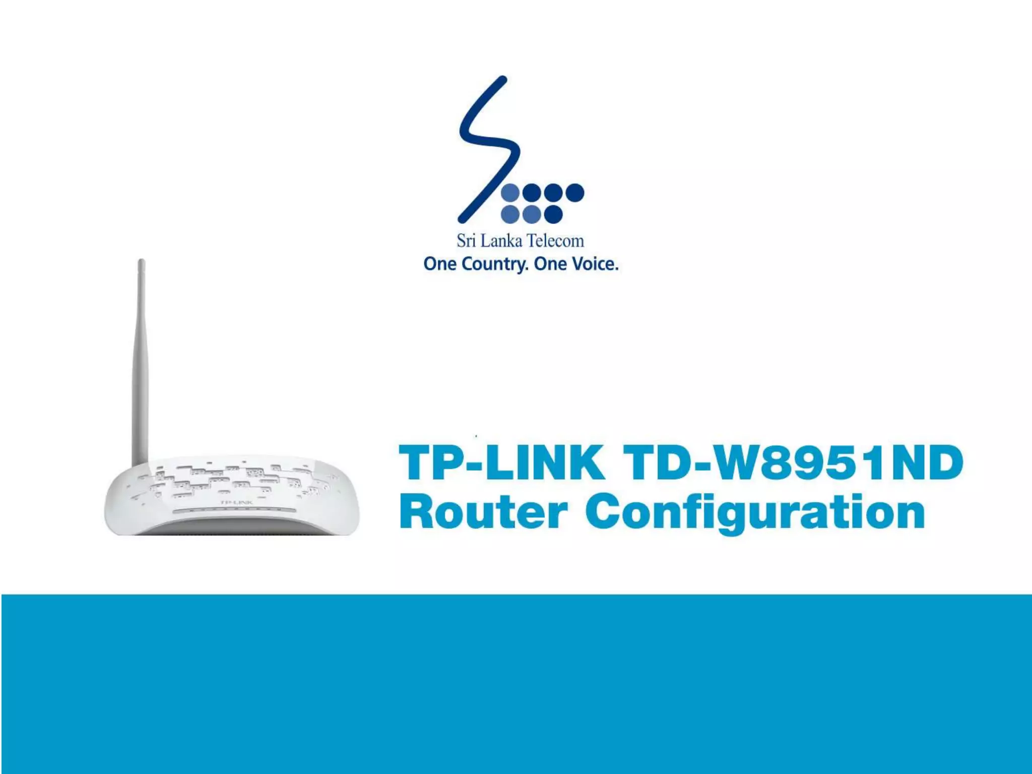 TP-LINK TD-W8951ND Router Configuration Guide | PPTX