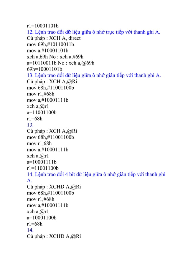 Tập lệnh-89c51 | PDF