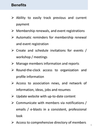 Management membership system portal presentation | PPTX