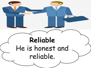 Adjectives of personality and exercisess | PPTX