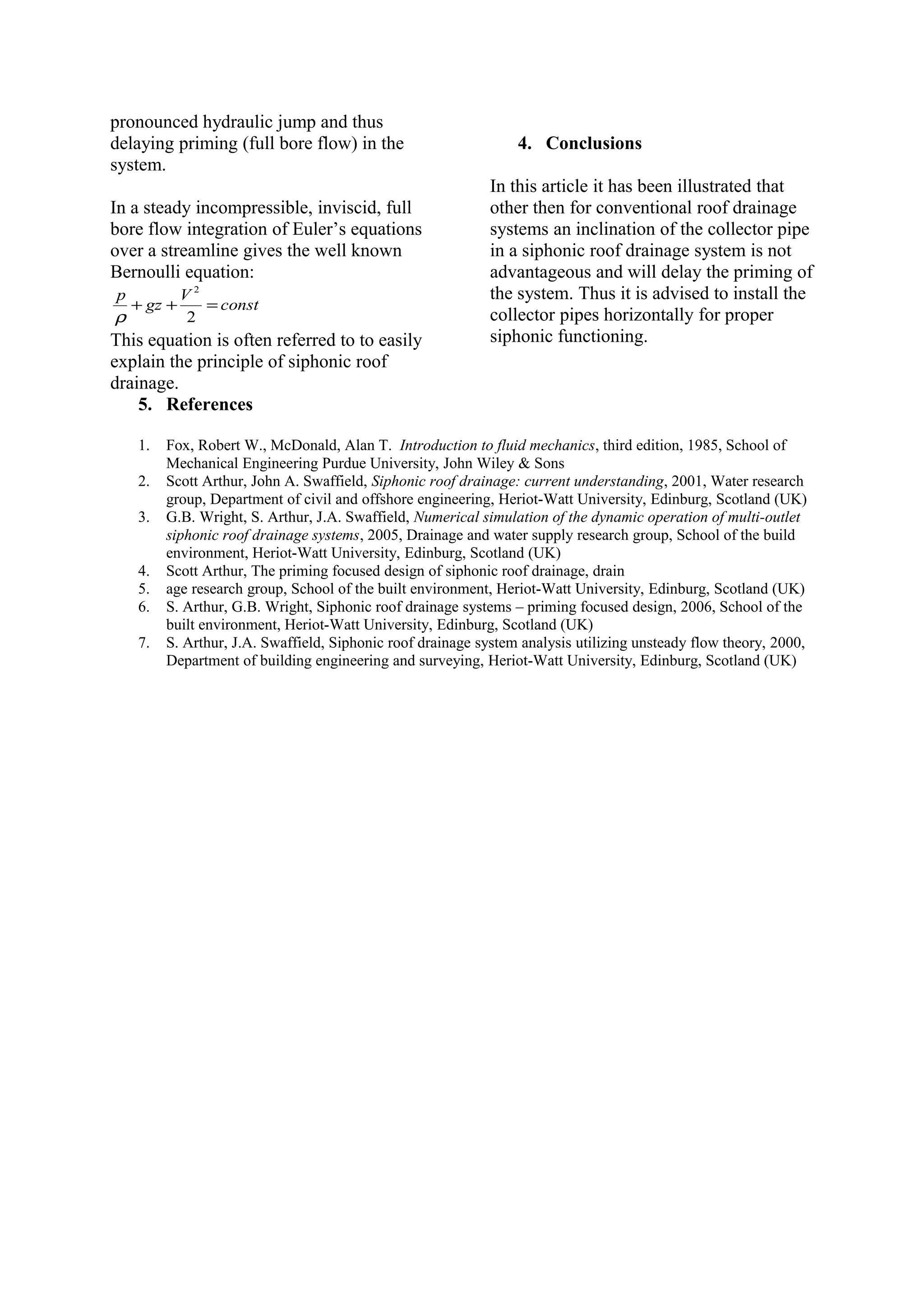 Tp1 collector pipes in siphonic roof drainage systems to incline or not ...