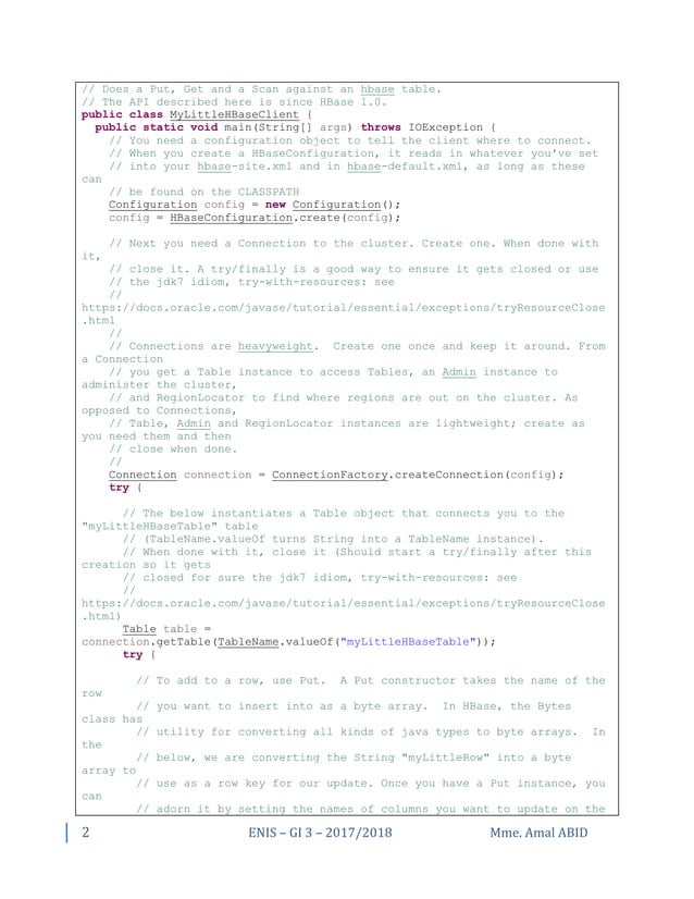 TP2 Big Data HBase | PDF | Databases | Computer Software and Applications