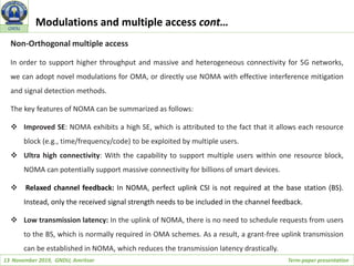 Evolution of wireless data Networks, Modulation and multiple access techniques for 5G | PPT