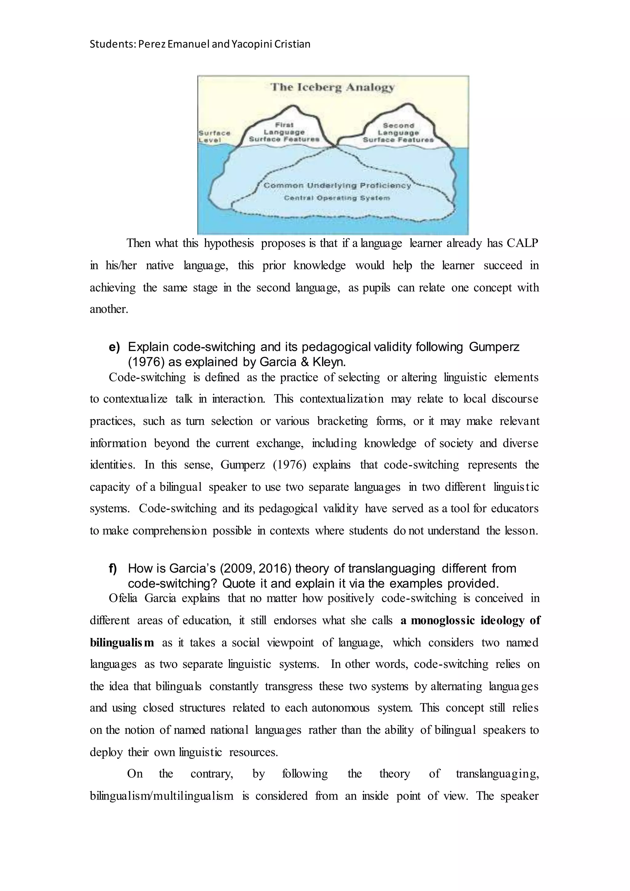 TP 6 Translanguaging as a Pedagogical Tool | PDF