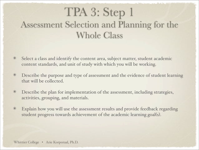 TPA3 Overview | ZIP | Professional School | Postgraduate Education