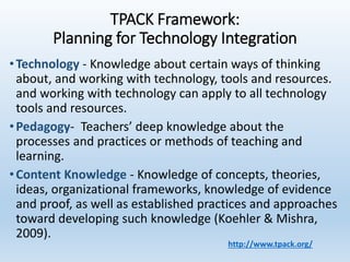 Tpack and technology integration | PPTX