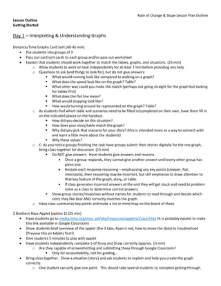 Rate of Change Lesson Plan | PDF