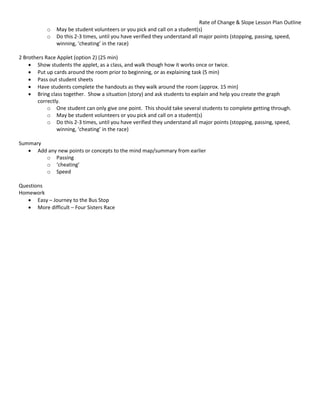 Rate of Change Lesson Plan | PDF
