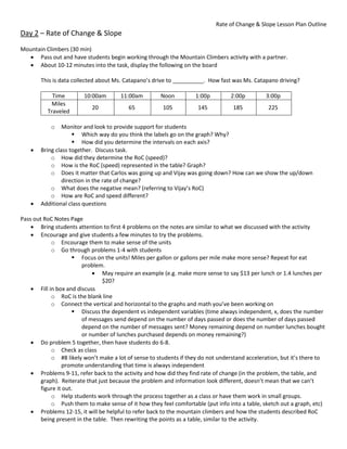 Rate of Change Lesson Plan | PDF