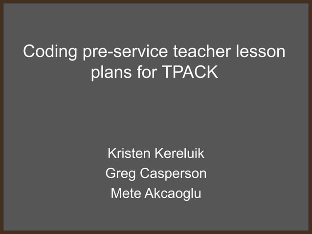 Tpack Lesson Plan Coding | PPTX