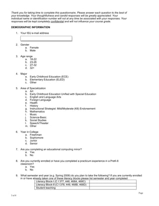 Tpack survey v1point1 | PDF