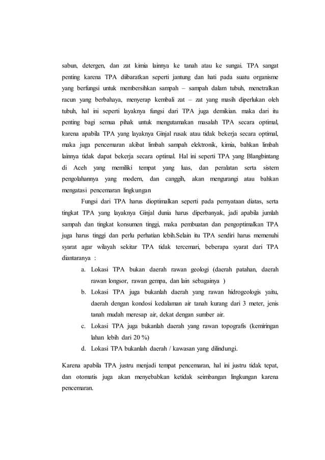 Tpa sampah elektronik dan tpa limbah kimia | DOCX