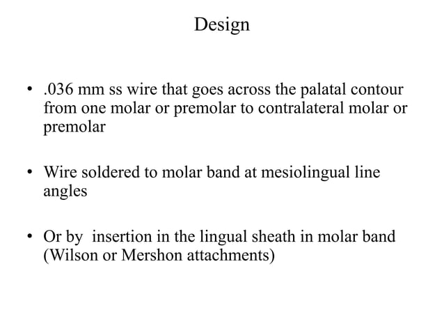 Trans Palatal Arch | PPTX | Dental Health | Diseases and Conditions