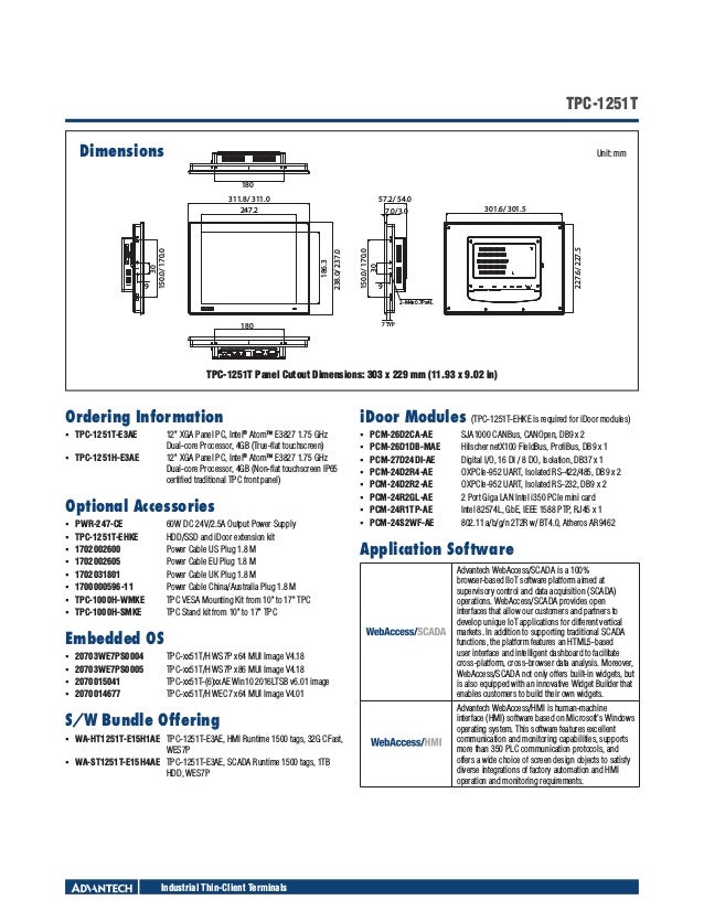TPC-1251T - Industrial Thin Client - Advantech - iTG India - Full Product Guide