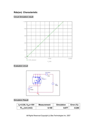 SPICE MODEL of TPC8111 (Professional+BDP Model) in SPICE PARK | PDF