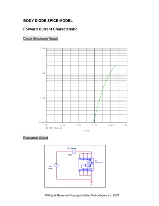 SPICE MODEL of TPC8111 (Standard+BDS Model) in SPICE PARK | PDF