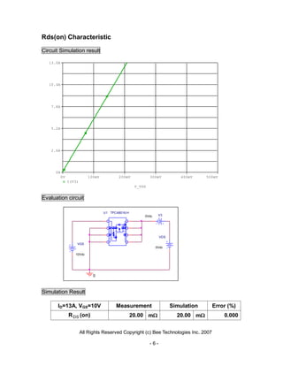 SPICE MODEL of TPCA8016-H (Professional+BDSP Model) in SPICE PARK | PDF ...