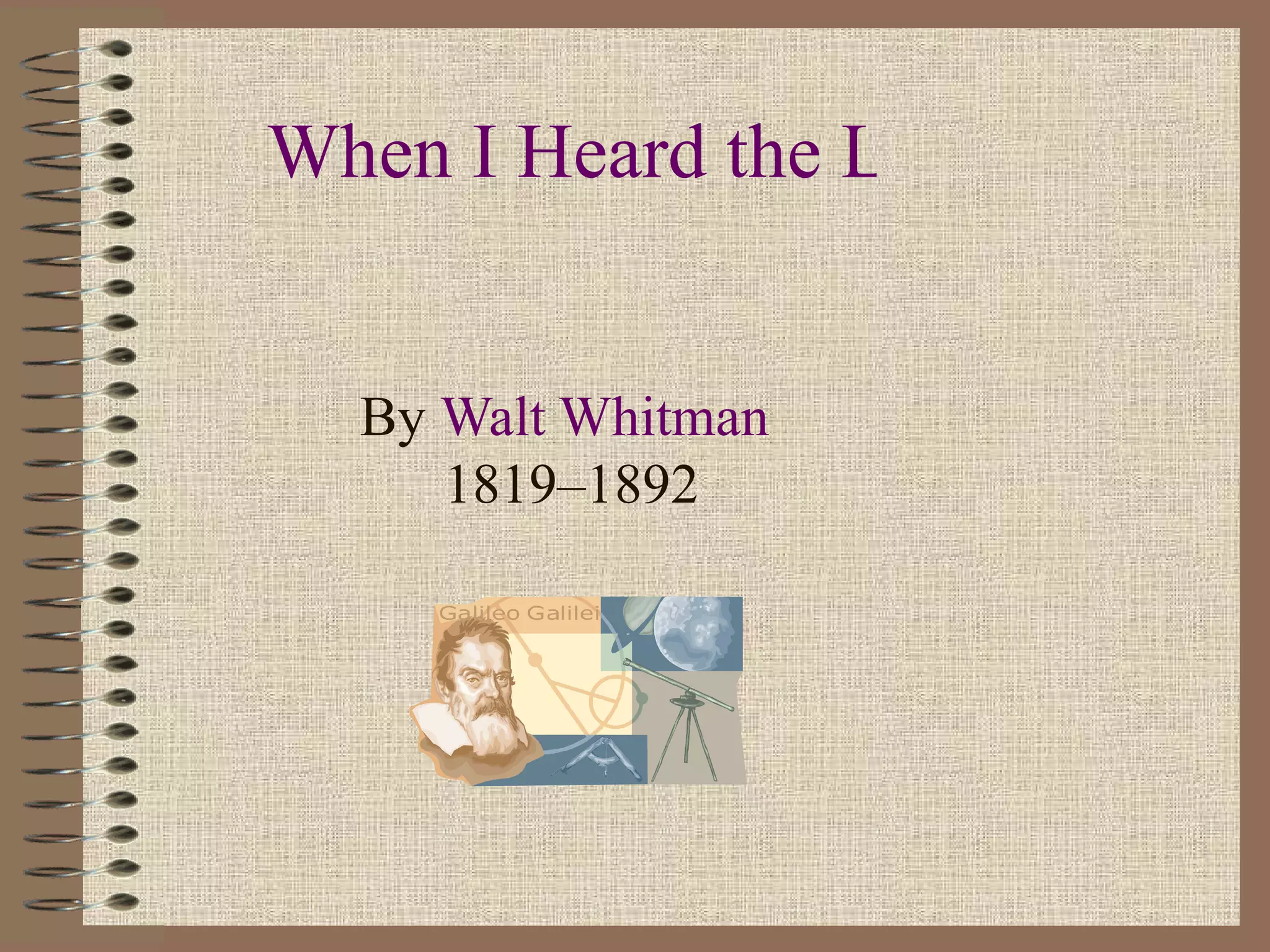 Tpcastt of learn'd astronomer | PPT