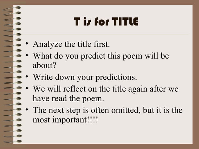 Tpcastt powerpoint poetry analysis using tpcastt | PPT | Poetry | Books ...