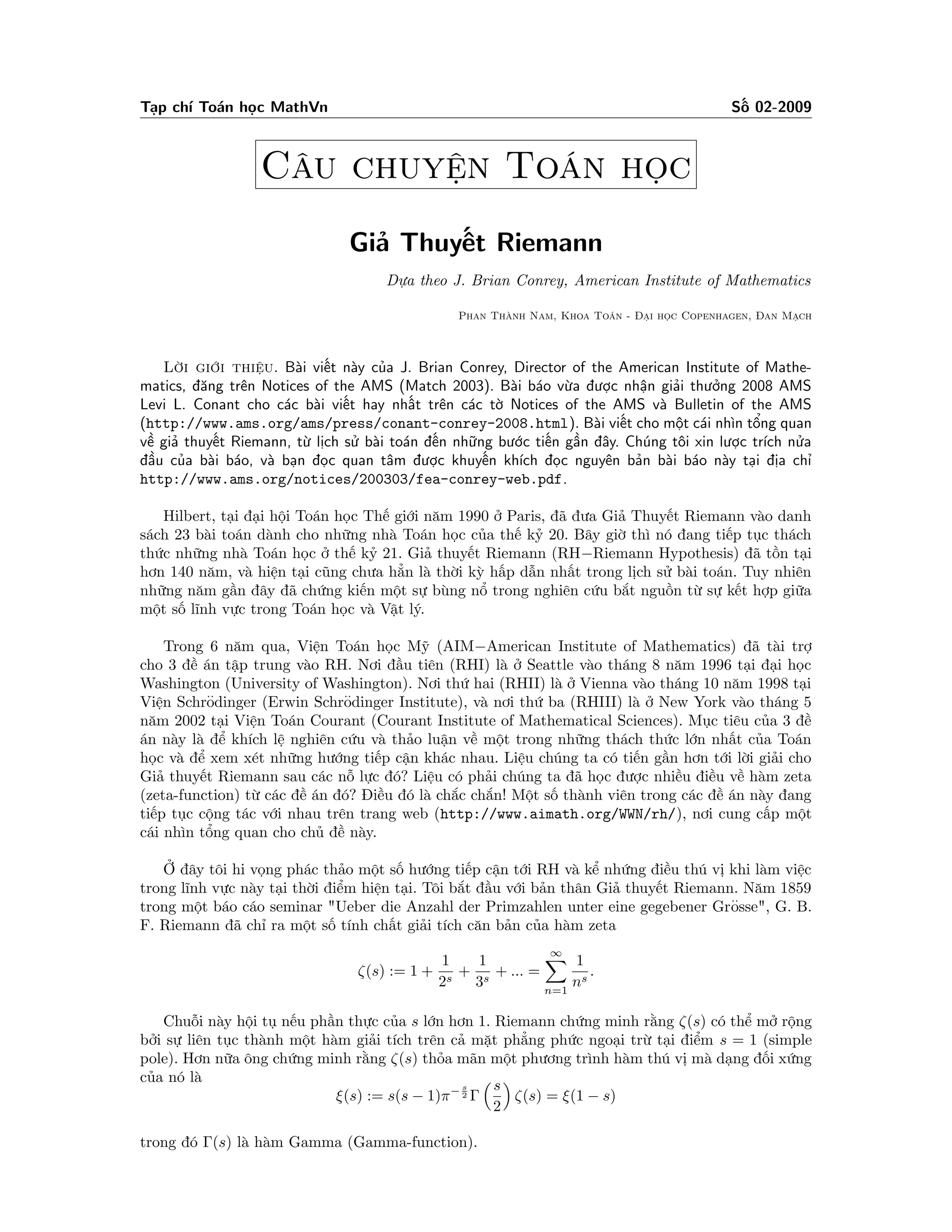 Tạp chí toán học mathvn số 2 năm 2009 - truonghocso.com