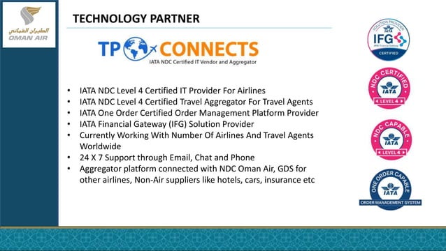 Oman Air & TPConnects - NDC Product Presentation | PPTX | Air Travel ...