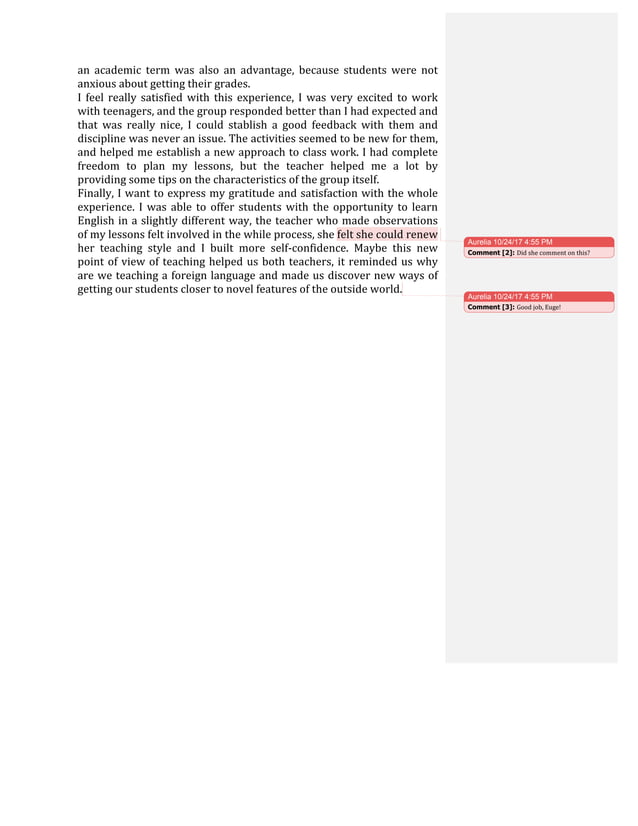 Secondary Level - Final Reflections | PDF