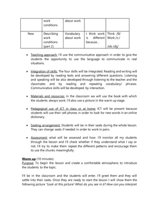 Lesson plan class 2 - secondary | DOCX