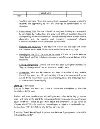 Lesson plan class 3 - secondary | PDF