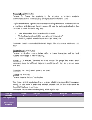 Lesson plan class 3 - secondary | PDF