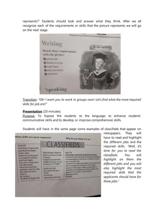 Lesson plan class 4 - secondary | DOCX