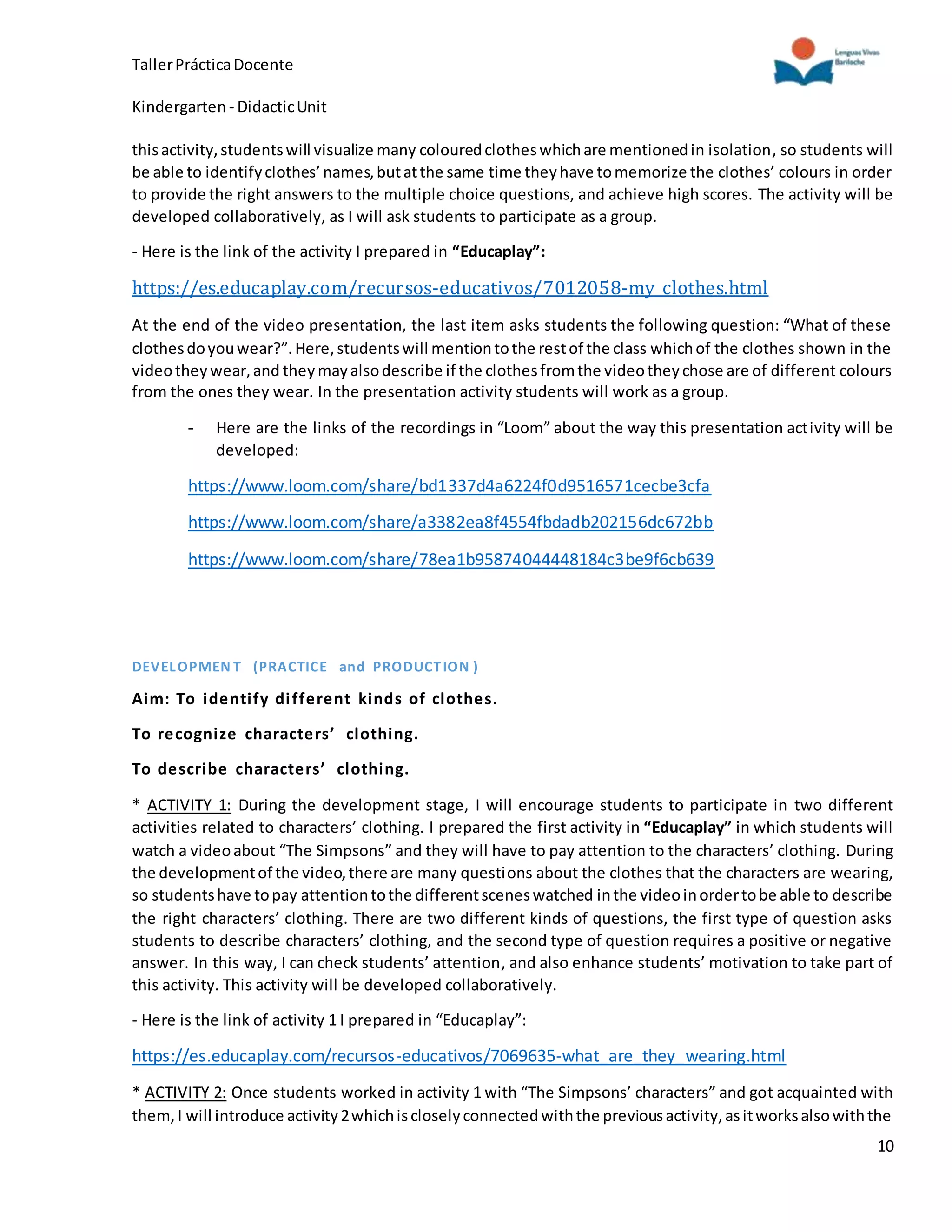 TPD - Primary Lesson Plans - Didactic Unit - Buttiglieri Micaela | DOCX