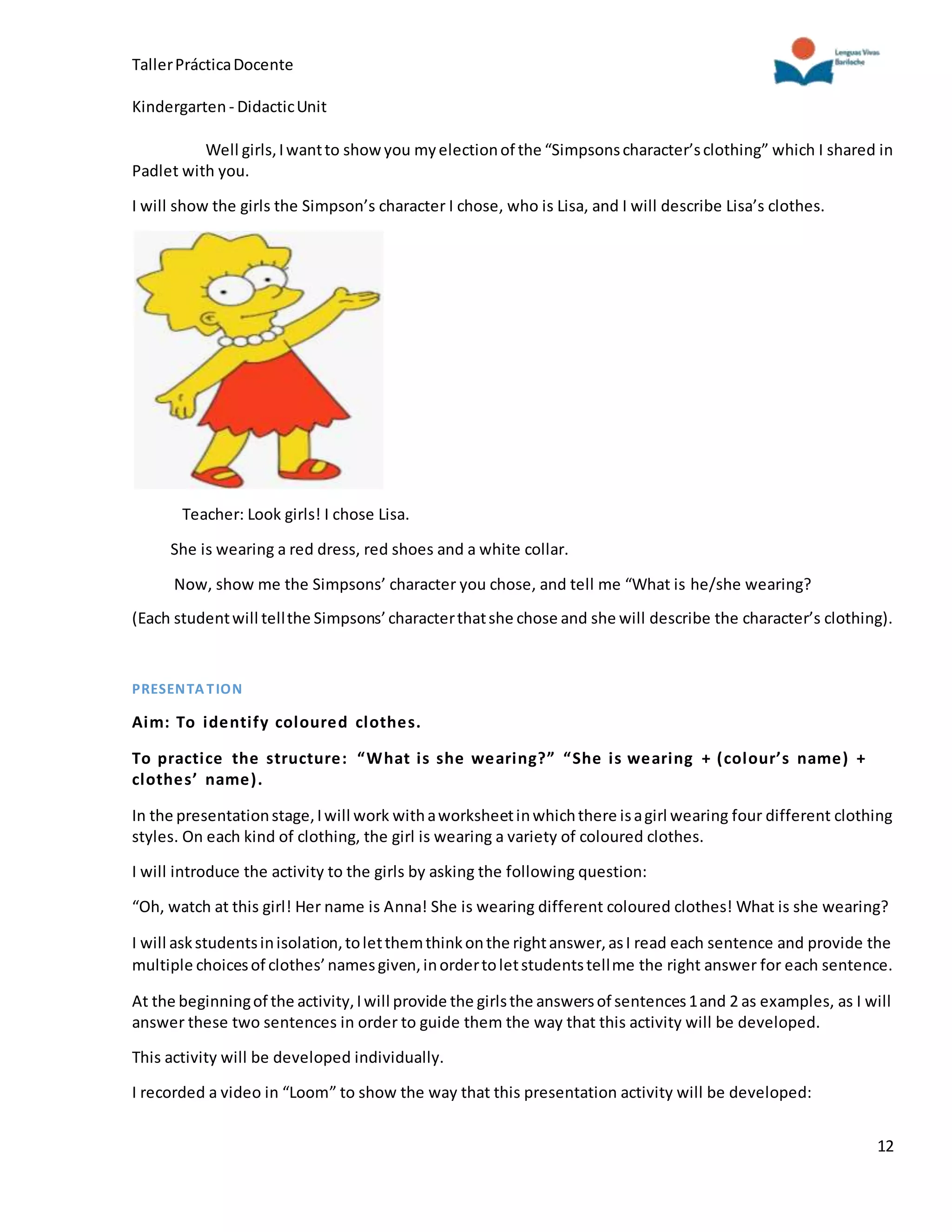 TPD - Primary Lesson Plans - Didactic Unit - Buttiglieri Micaela | DOCX