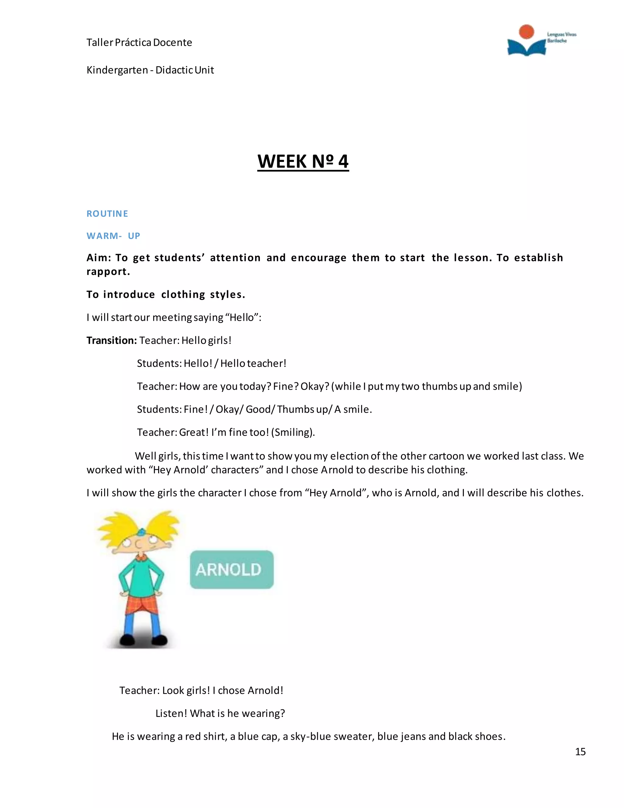 TPD - Primary Lesson Plans - Didactic Unit - Buttiglieri Micaela | DOCX