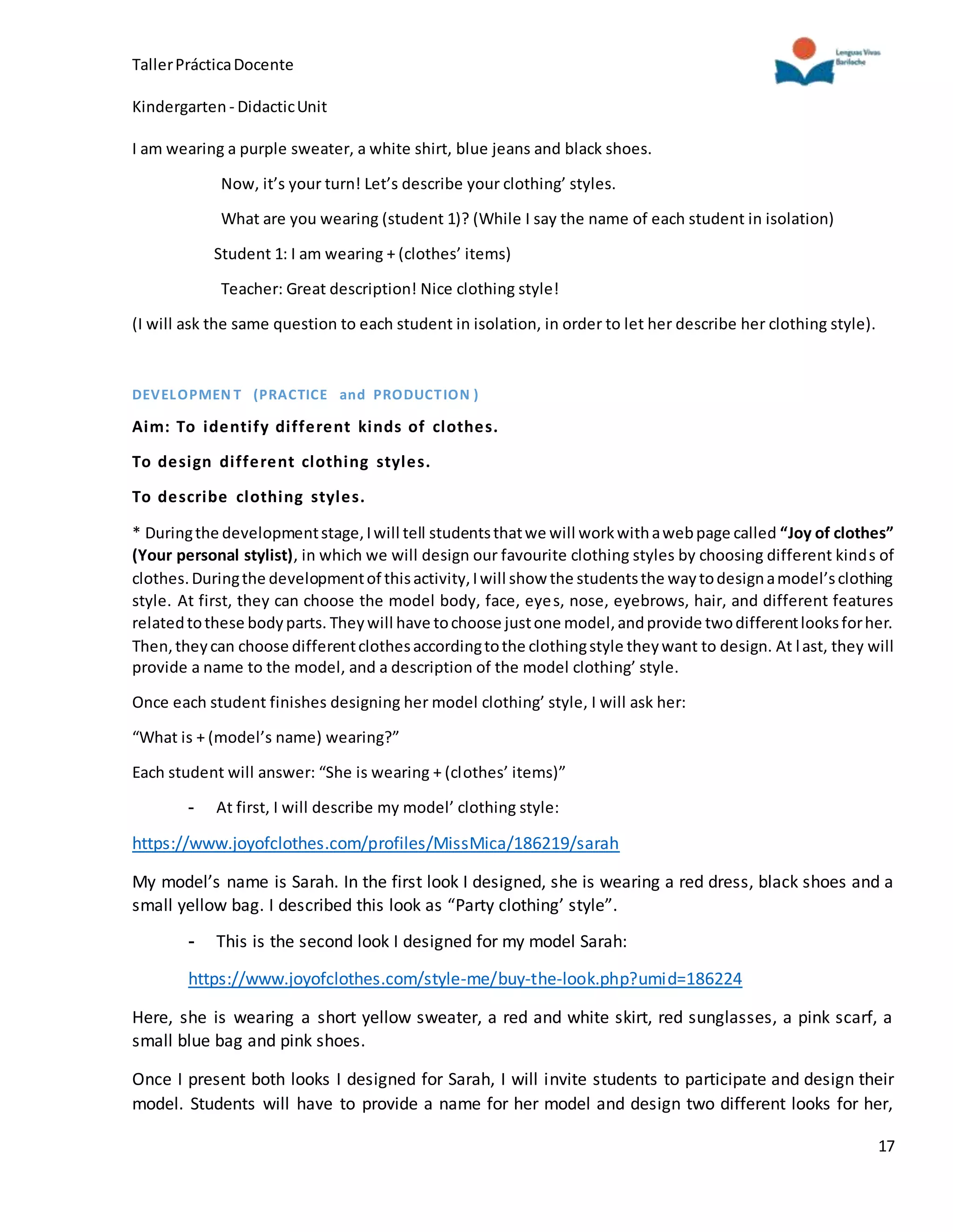 TPD - Primary Lesson Plans - Didactic Unit - Buttiglieri Micaela | DOCX