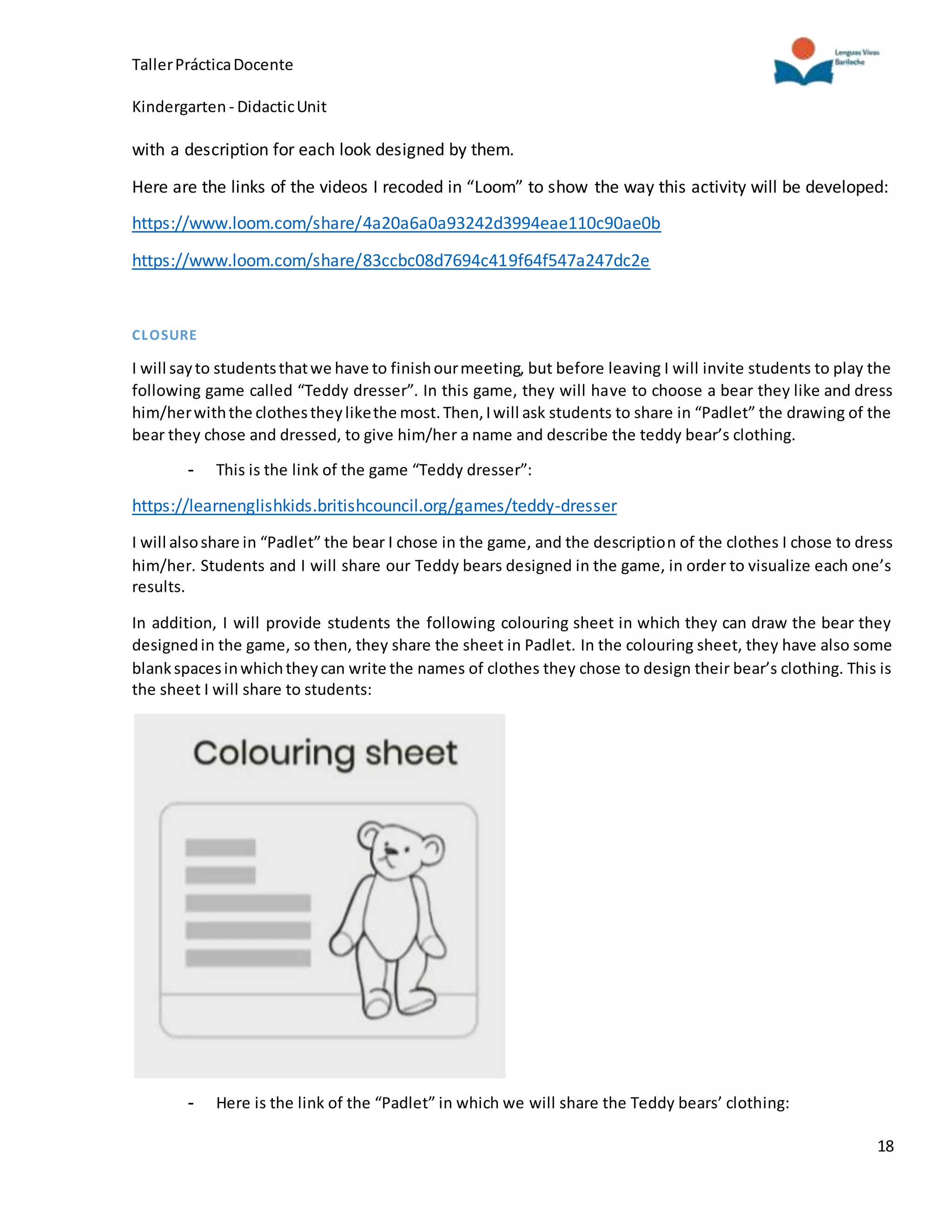 TPD - Primary Lesson Plans - Didactic Unit - Buttiglieri Micaela | DOCX