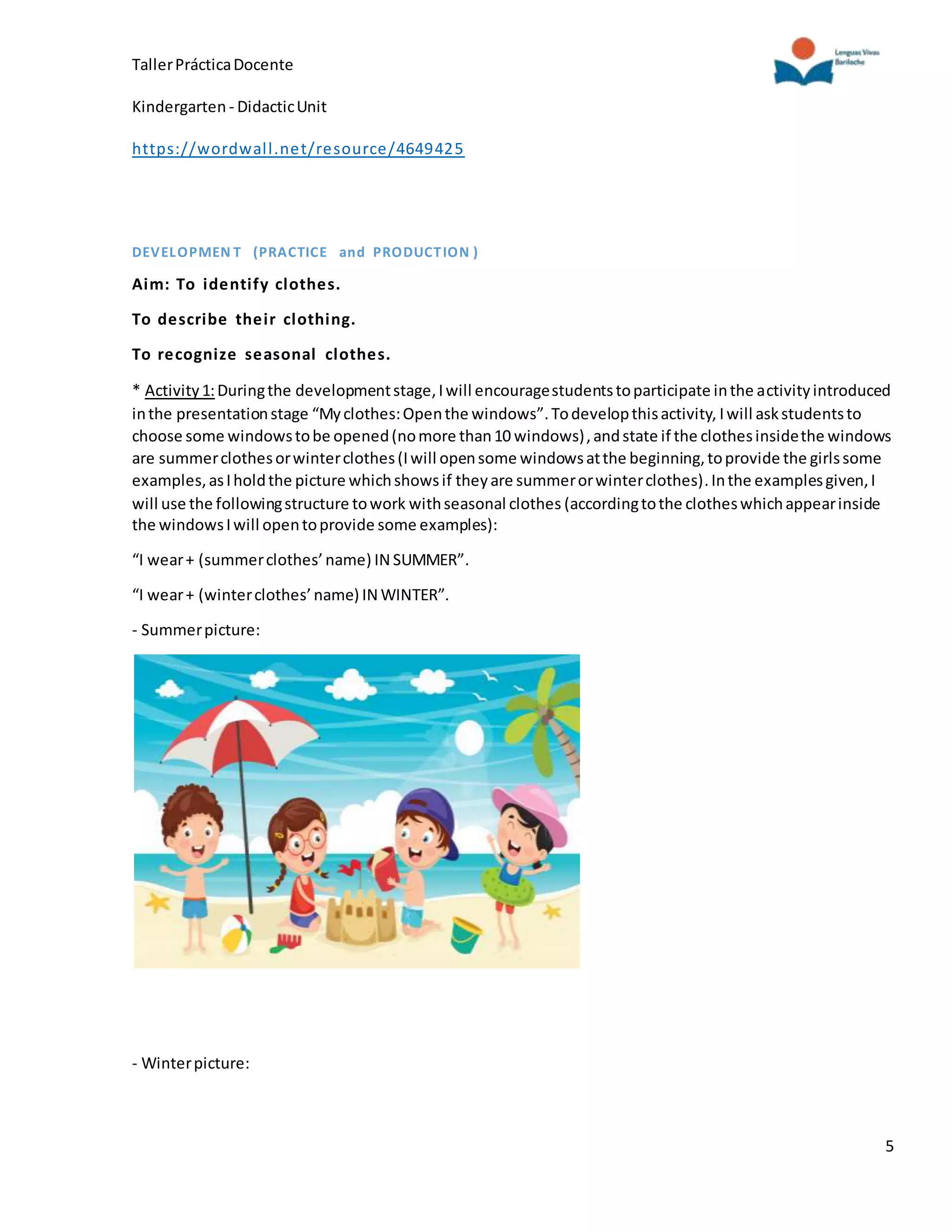 TPD - Primary Lesson Plans - Didactic Unit - Buttiglieri Micaela | DOCX