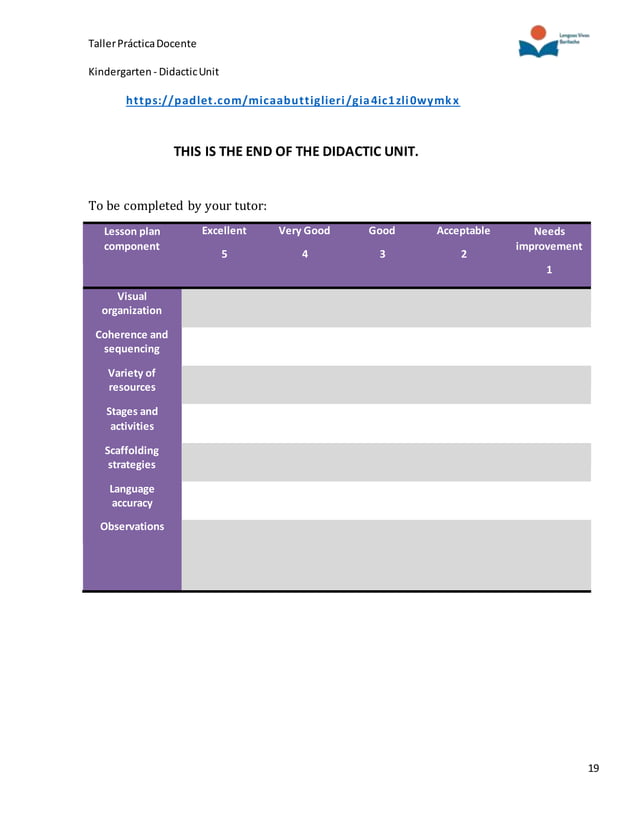 TPD - Primary Lesson Plans - Didactic Unit - Buttiglieri Micaela | PDF
