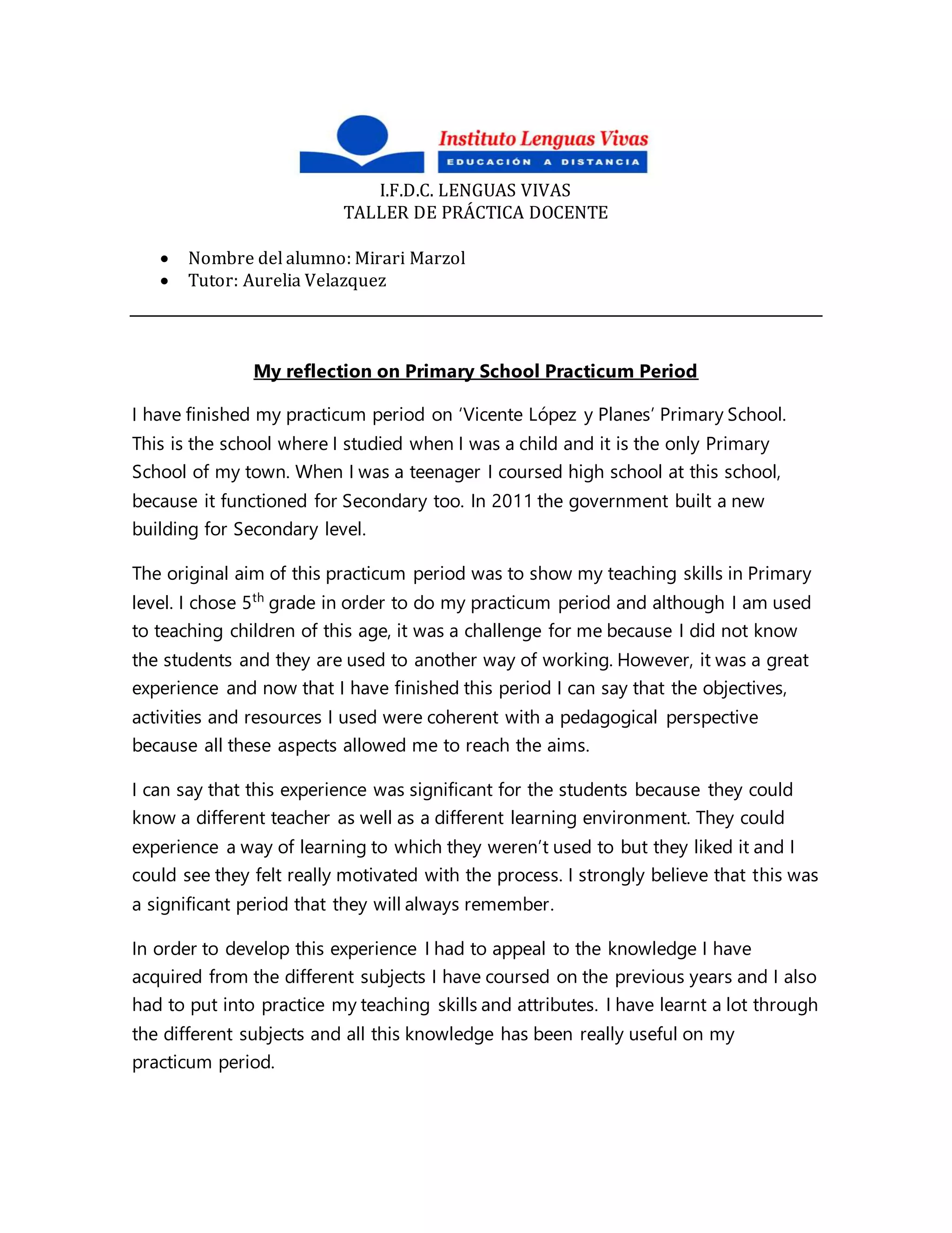 Tpd primary reflection | DOCX