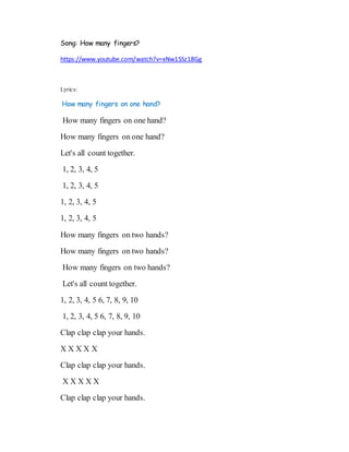 Tpd 2018 kindergarten lesson plans - class 1- munoz | PDF