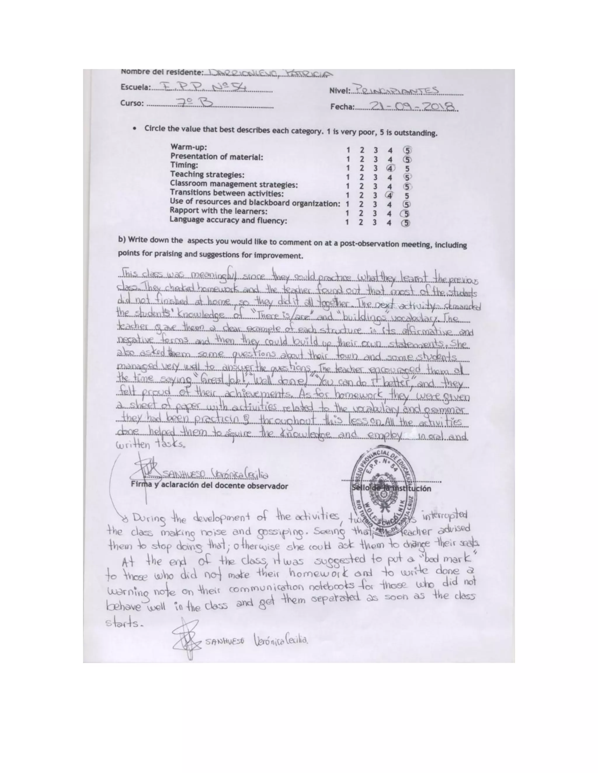 Tpd 2018 primary practicum forms - barrionuevo | PDF